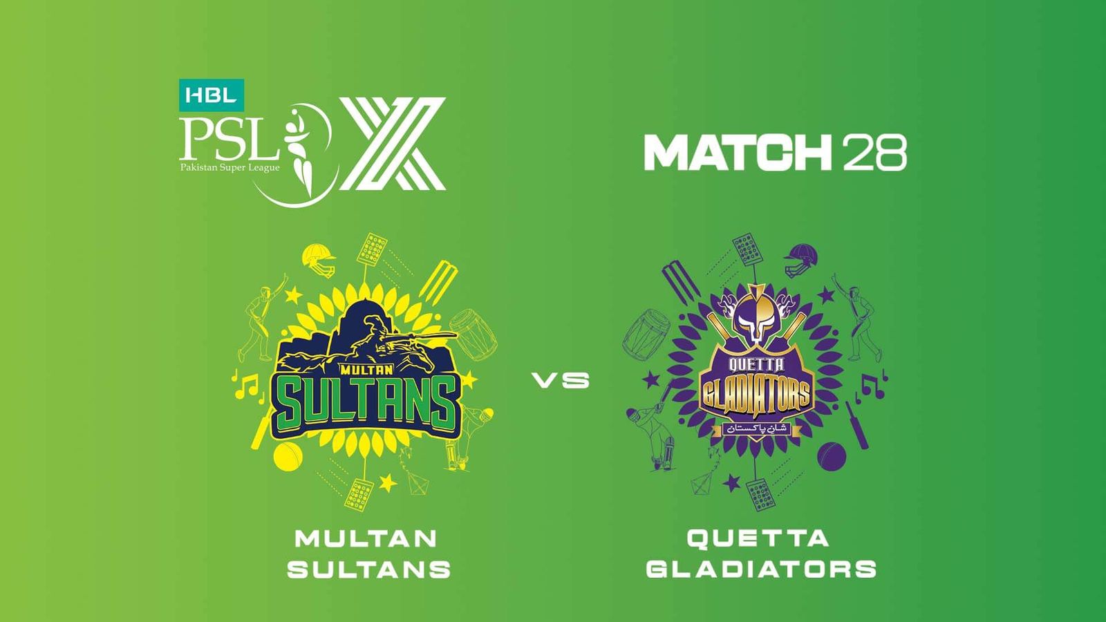 HBL Pakistan Super League 2025: Multan Sultans vs Quetta Gladiators ...